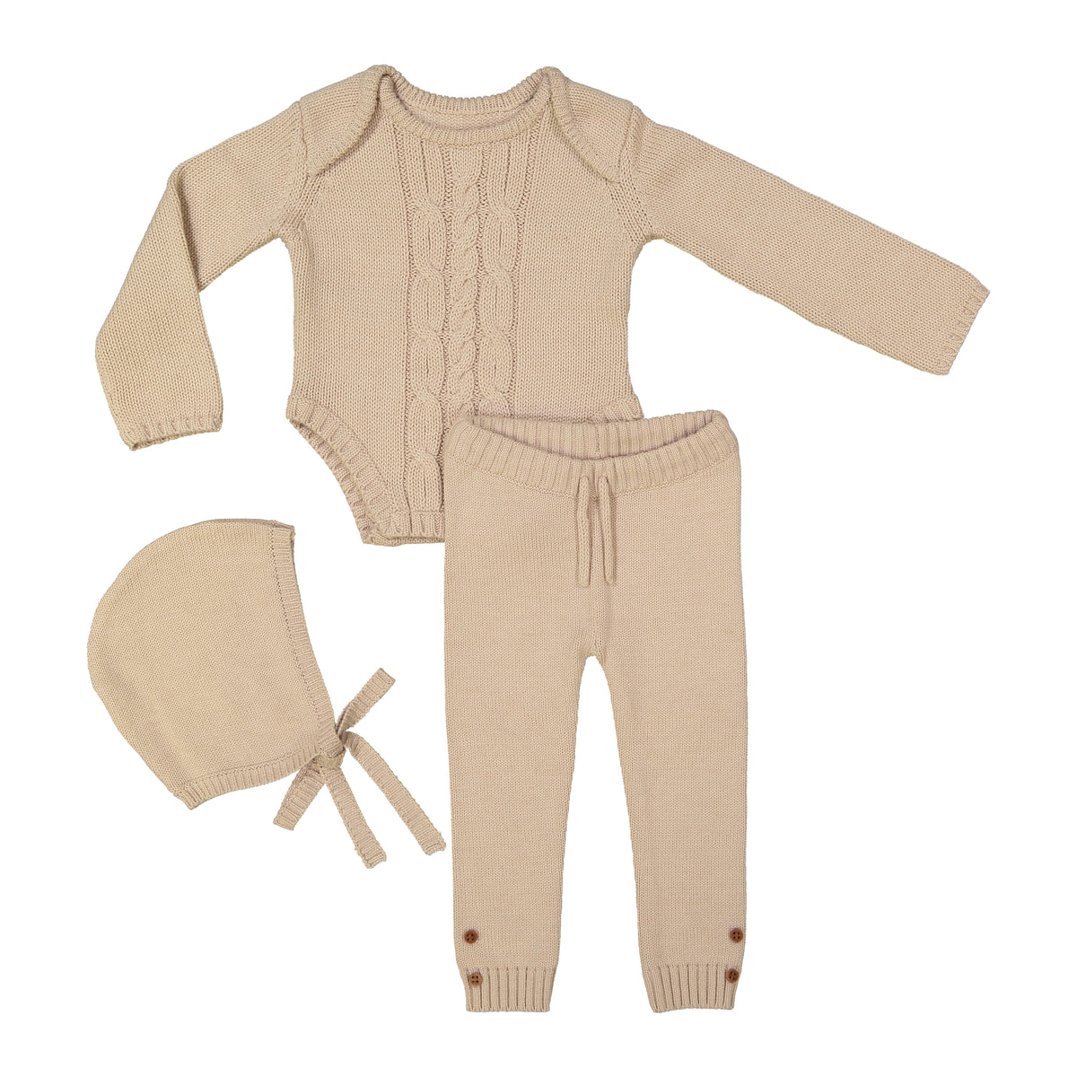 Cable Knit Set - Cashmere - FINAL SALE – TeelaNYC