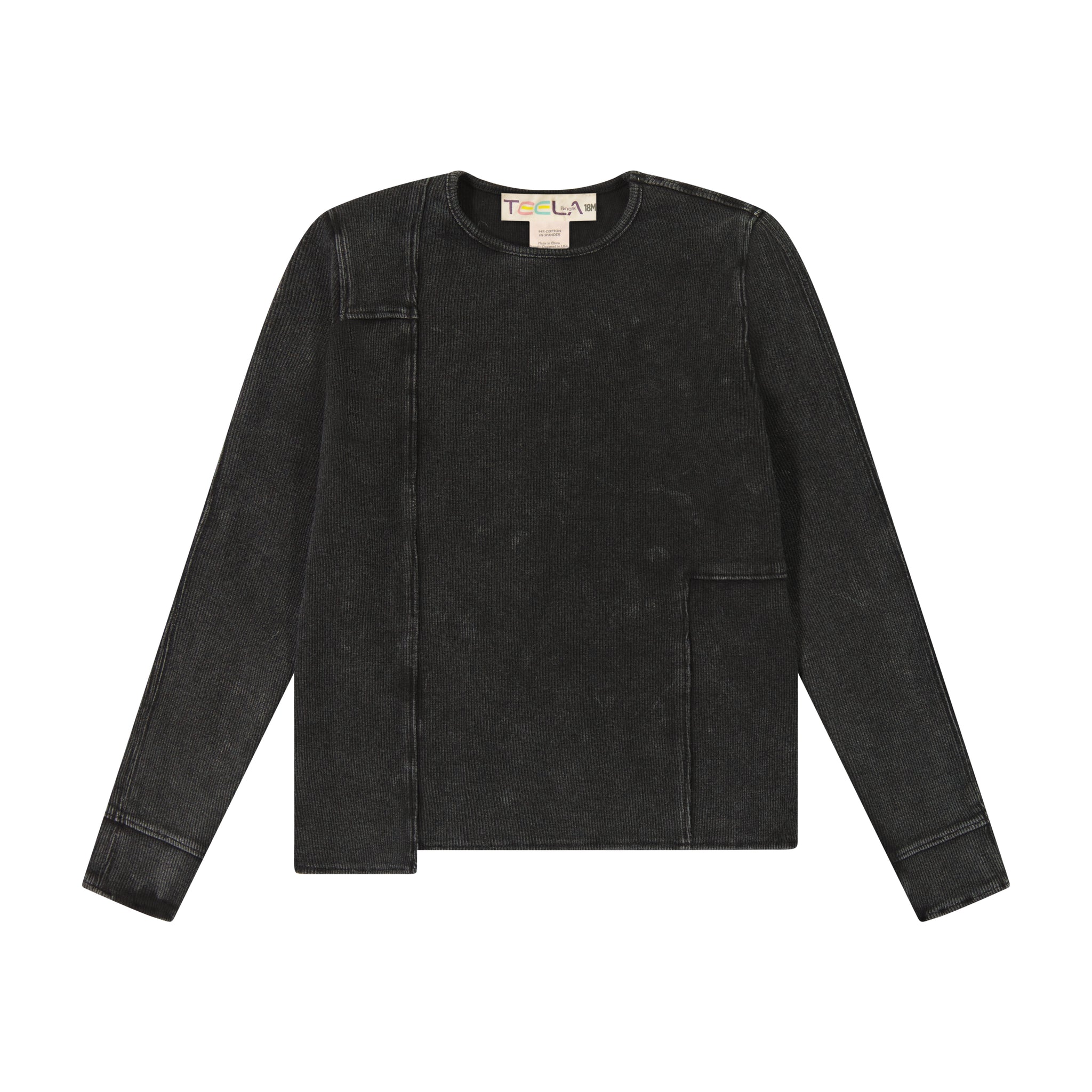 Rib Patch Shirt A BLACK TeelaNYC rib-patch-shirt-a-black-teelanyc